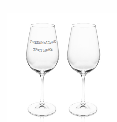 Personalised Eternity Set of Two Wine Glasses