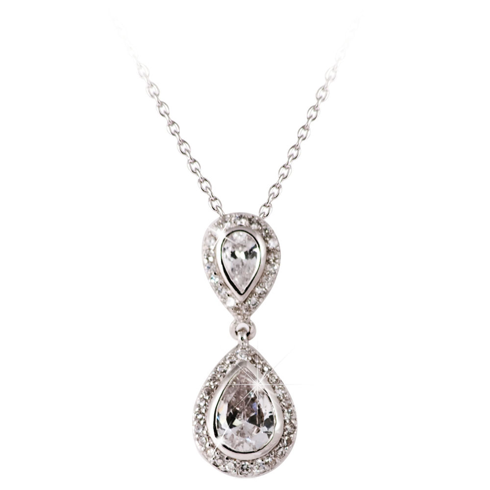 Silver Pendant Pear Shape Drop