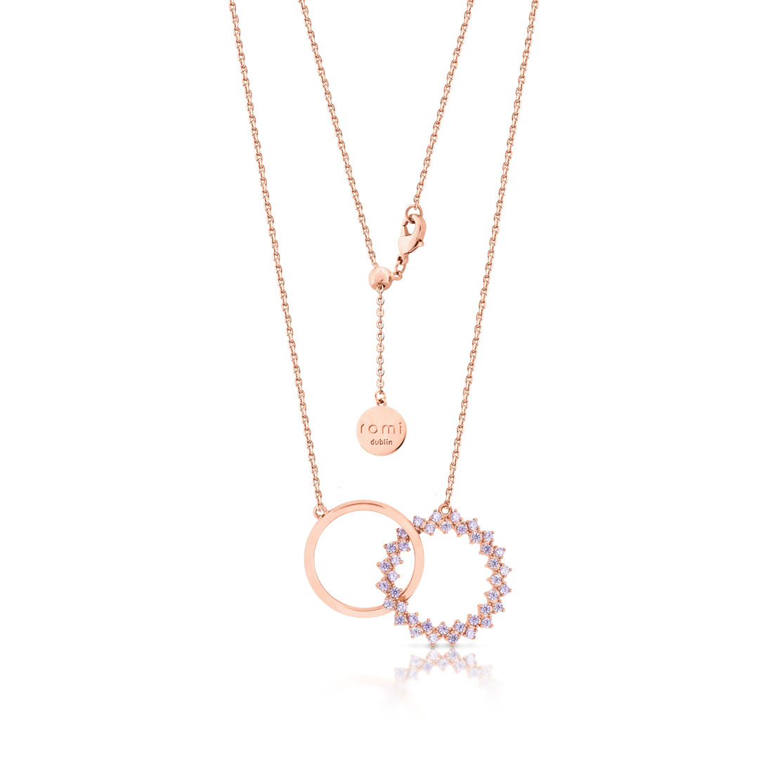 Rose Gold Purple Interlocking Pendant