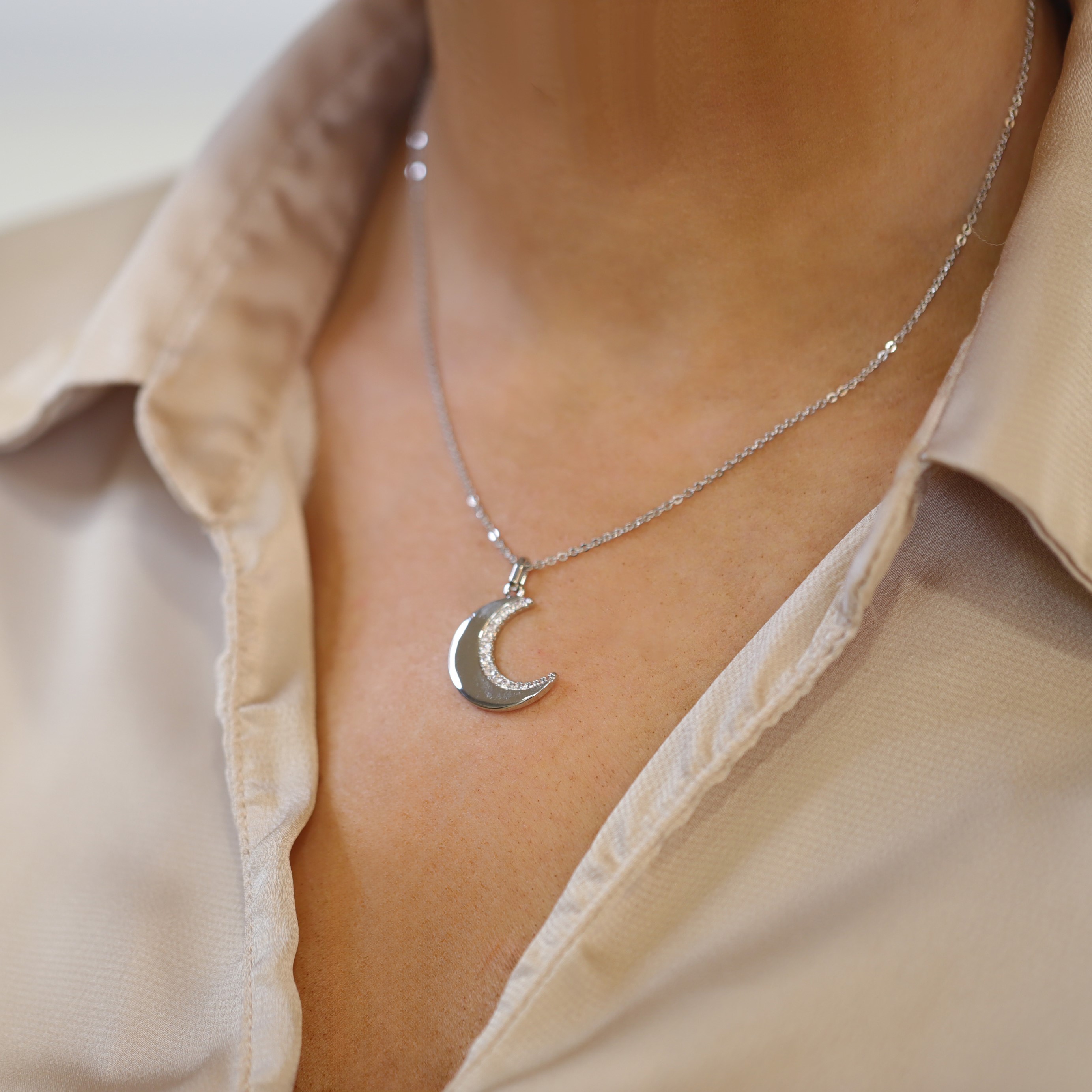 Half Moon Silver Pendant
