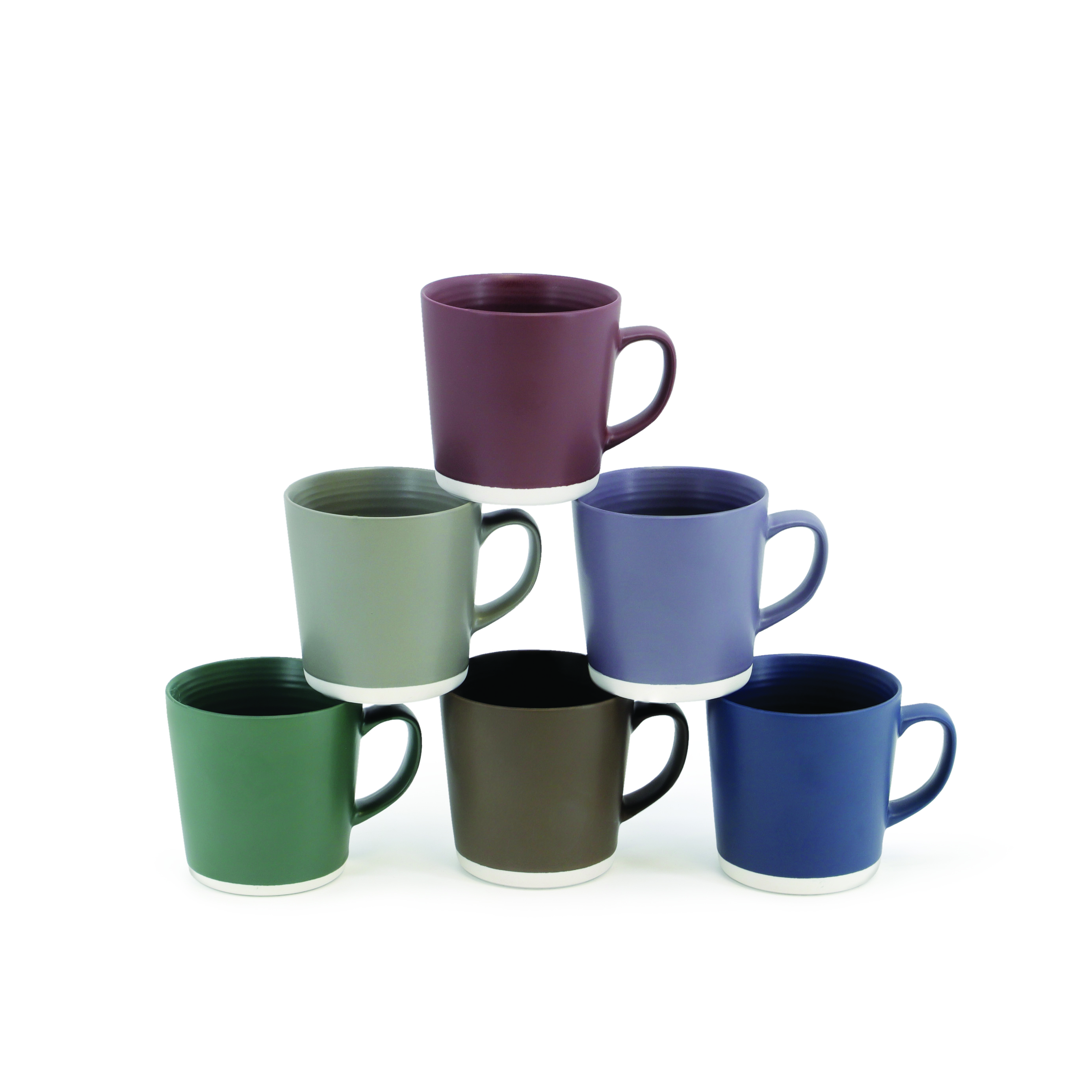 Set Six Pottery Mugs Tipperary