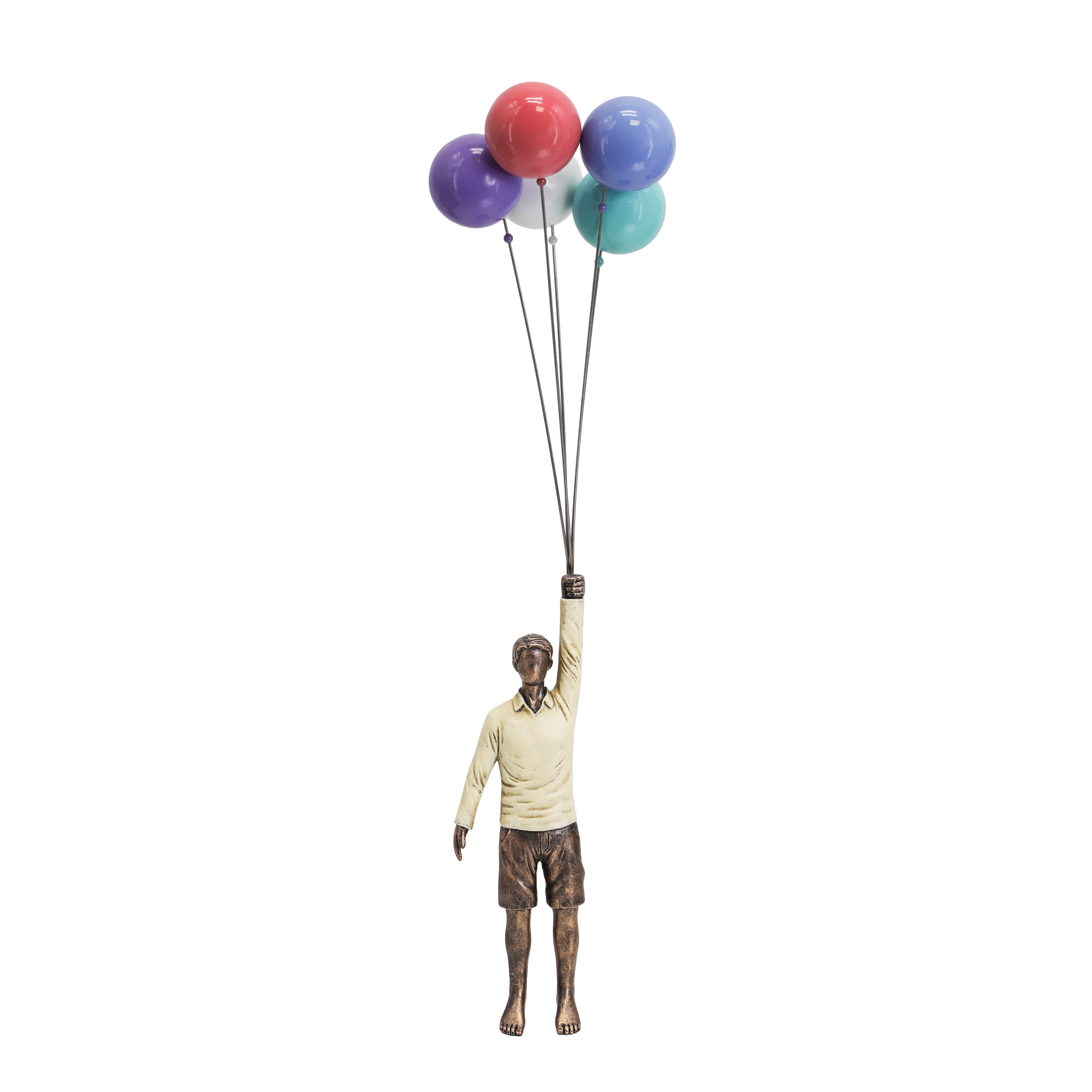 David McGlynn Sculpture - Single Man with 5 Balloons