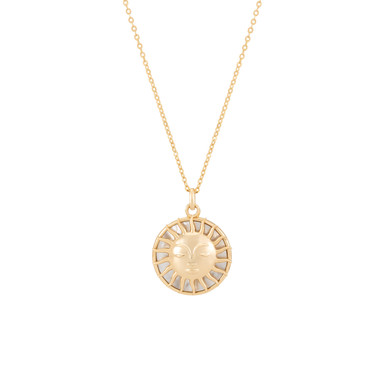 TC SOLEIL SUN PENDANT WITH MOTHER OF PEARL DISC GOLD - NEW 2025