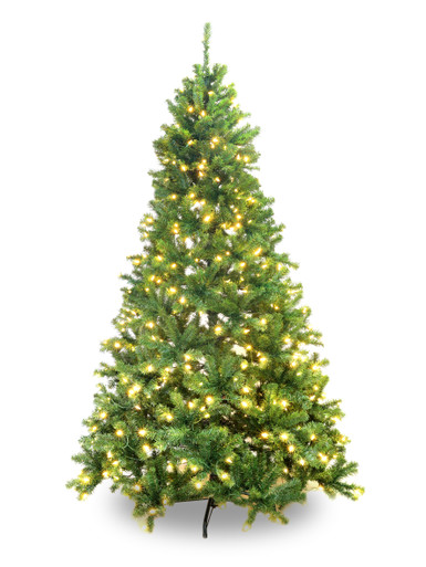 7.5ft North Valley Spruce Hinged Christmas Tree with LED Lights