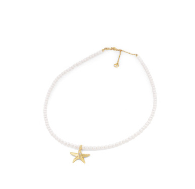 Tc Under The Sea - Pearl & Starfish Necklace Gold