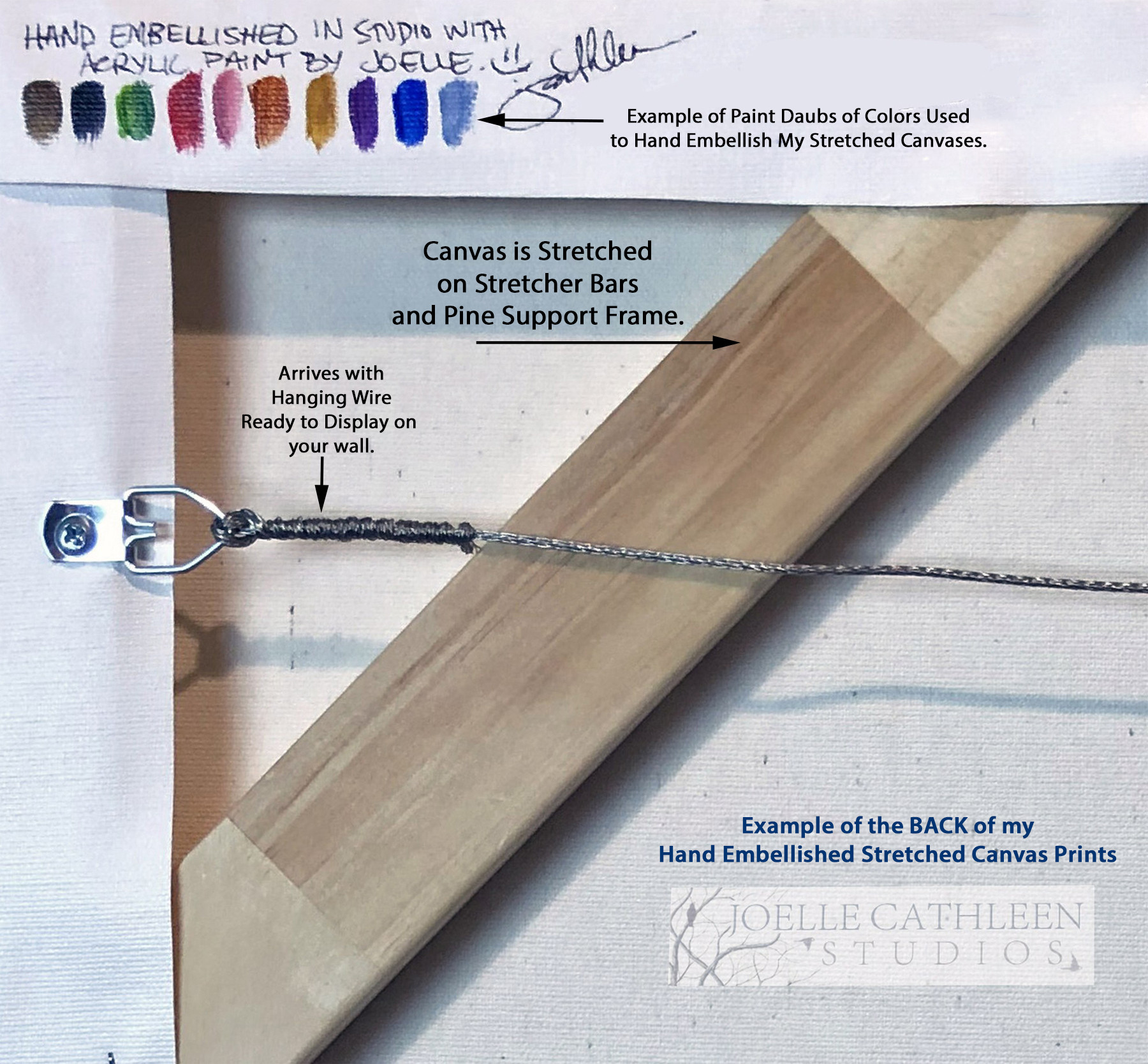 "Boding" Hand Embellished Canvas Print by Joelle Cathleen