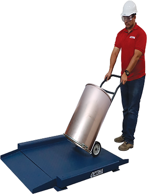 Optima 5,000 lb Drum Scale Low Profile Scale with 2 Ramps - Scales.net
