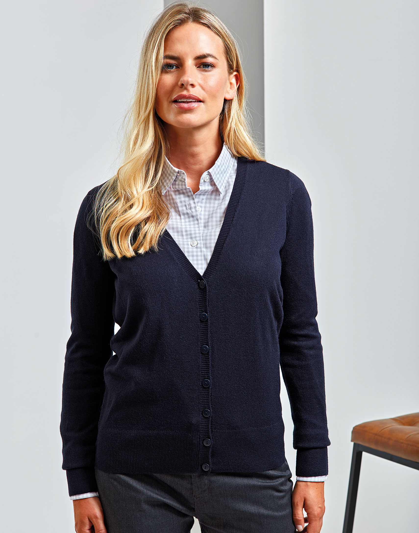 Premier Ladies Essential Acrylic V Neck Cardigan - PR402 - Direct Workwear