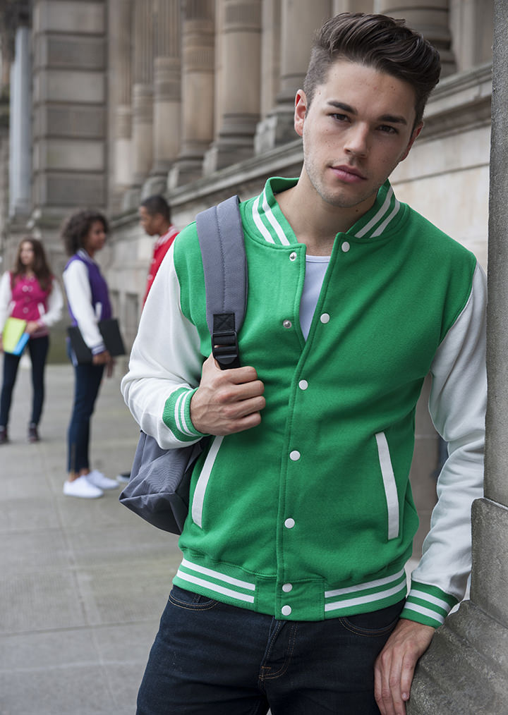 AWDis JH043 Varsity Jacket – Branded | Direct Workwear