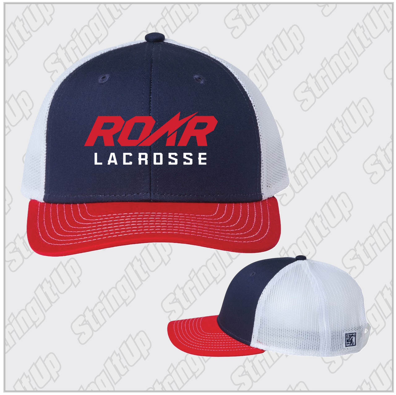 Roar Lacrosse Headwear Snapback Trucker Hat - RWB