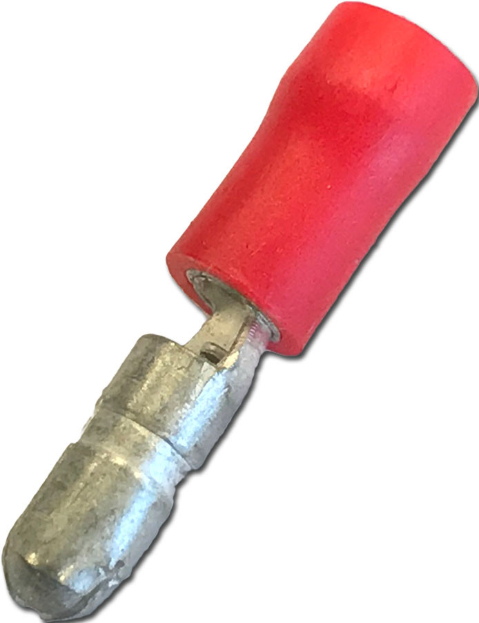 Insulated Red Male Bullet 4mm, Pack of 25 - Wolfchester Australia