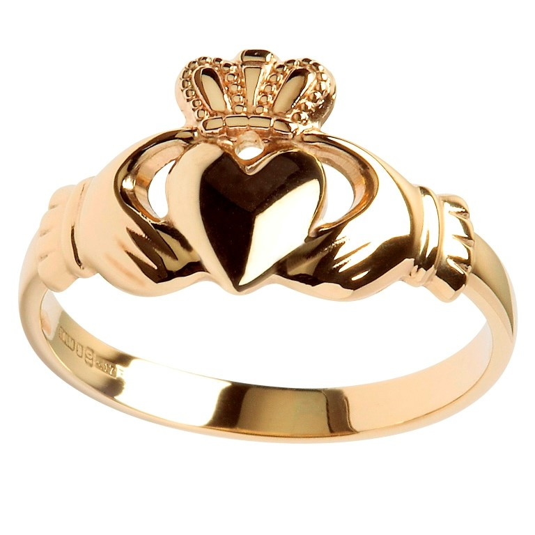 10K Yellow Gold Women's Claddagh Ring