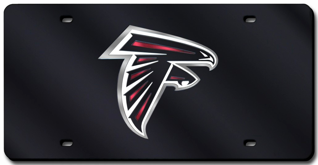 Atlanta Falcons License Plate Laser Cut Black - Caseys Distributing