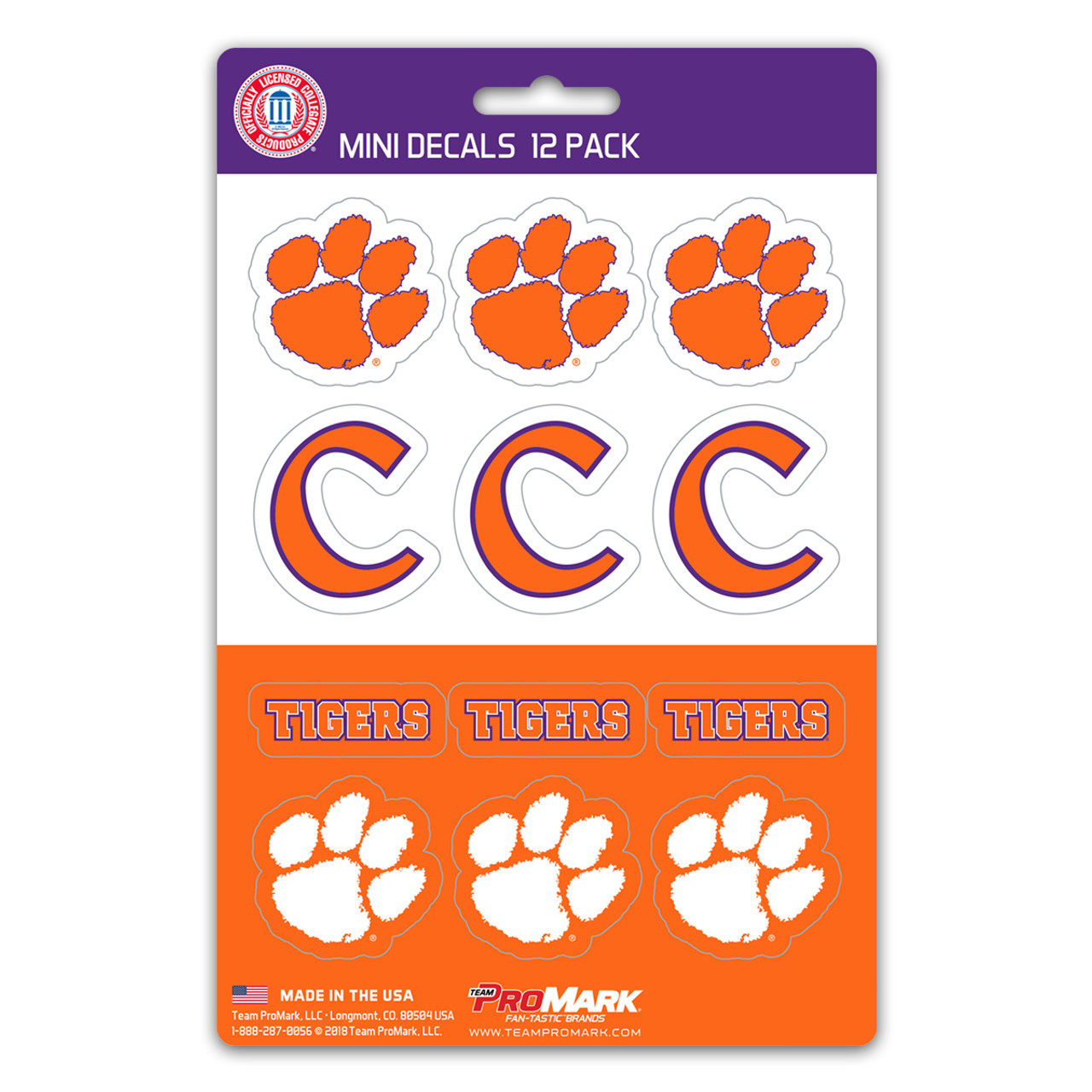 Clemson Tigers Decal Set Mini 12 Pack Caseys Distributing