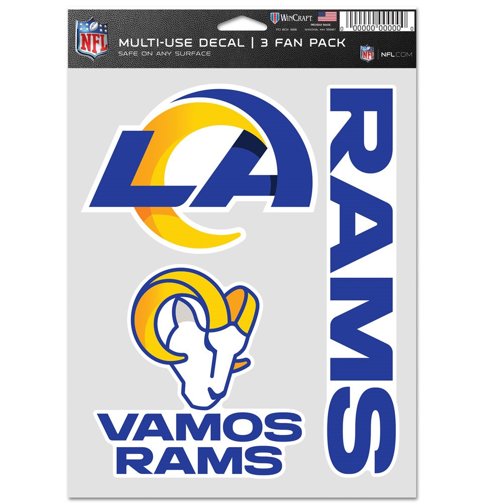 Los Angeles Rams Decal Multi Use Fan 3 Pack - Caseys Distributing