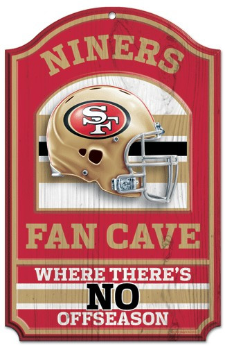 San Francisco 49ers Sign 11x17 Wood Fan Cave Design - Caseys Distributing