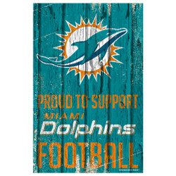 Miami Dolphins Sign 11x17 Wood Proud to Support Design - Caseys ...