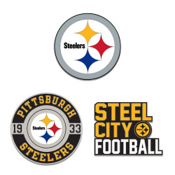 Pittsburgh Steelers Enamel Pin Set 3 Piece - Caseys Distributing