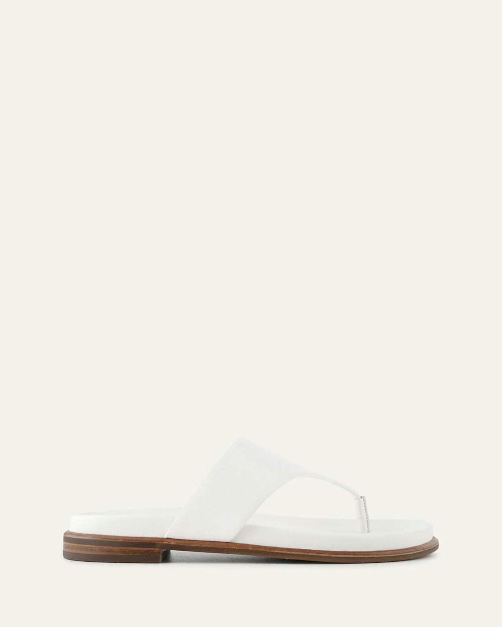 TOBY FLAT SANDALS WHITE LEATHER - 100740174 - The DOM