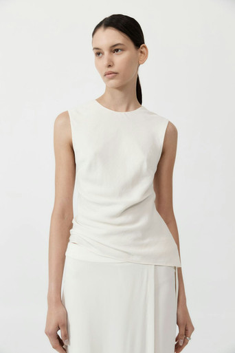 Rouleau Tie Top - Porcelain - The DOM