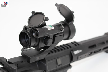 Elevated Mount Dual Color, Dot-Reticle Optical Sight with GREEN LASER