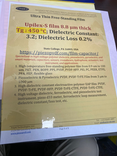 High temperature ultrathin film Upilex-S