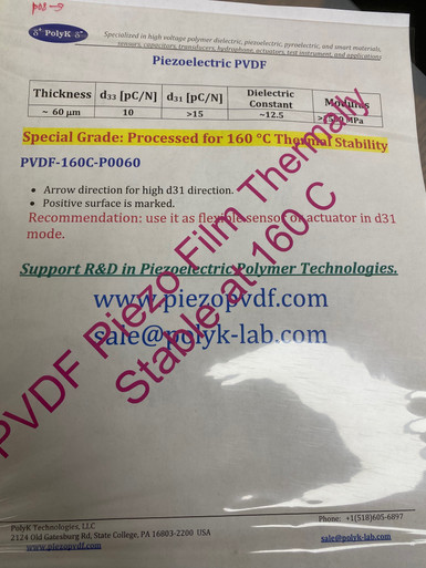 160C High Temperature Piezo PVDF Film