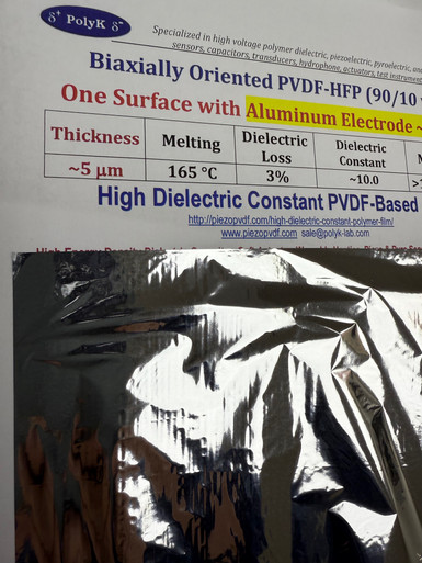 High dielectric constant (10) film Biaxially Oriented PVDFHFP 5 um ...
