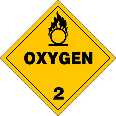 Class 2 Oxygen Placard