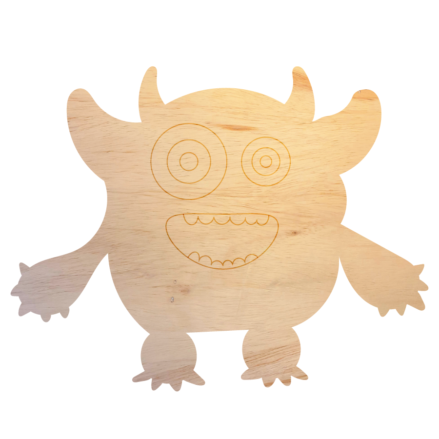 Wooden Halloween Monster Cutout, Creepy Wood Shape, Craft - Awesome ...