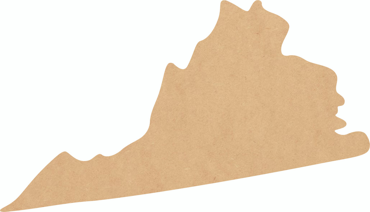 Virginia Wood State Shape, Unfinished MDF Craft State Cutout, DIY ...