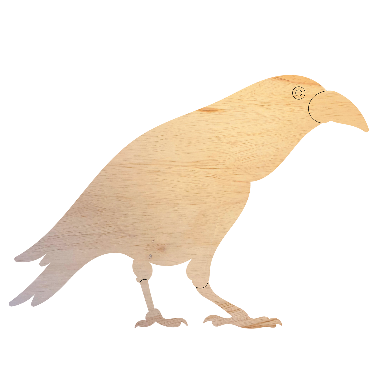 Wood Raven Cutout, Unfinished Raven Wooden Craft - Awesome Life Craft