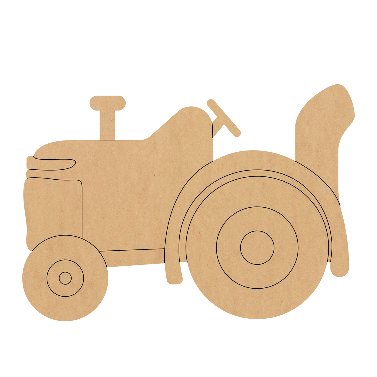 Wooden Tractor Craft Shape, Unfinished MDF Farm Tractor Cutout ...