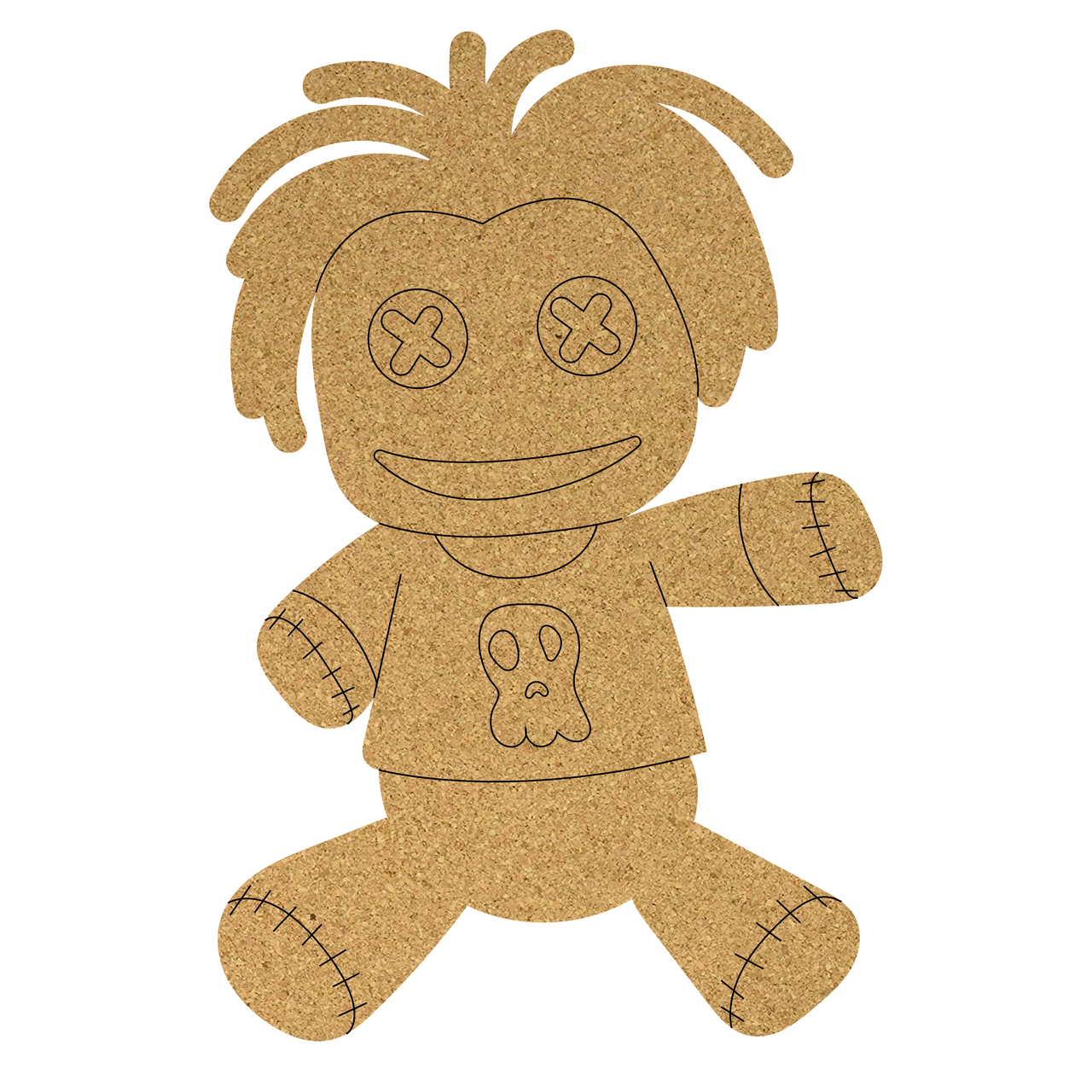 Doll With Hair Cork Board Cutout, Engraved Shape - Awesome Life Craft