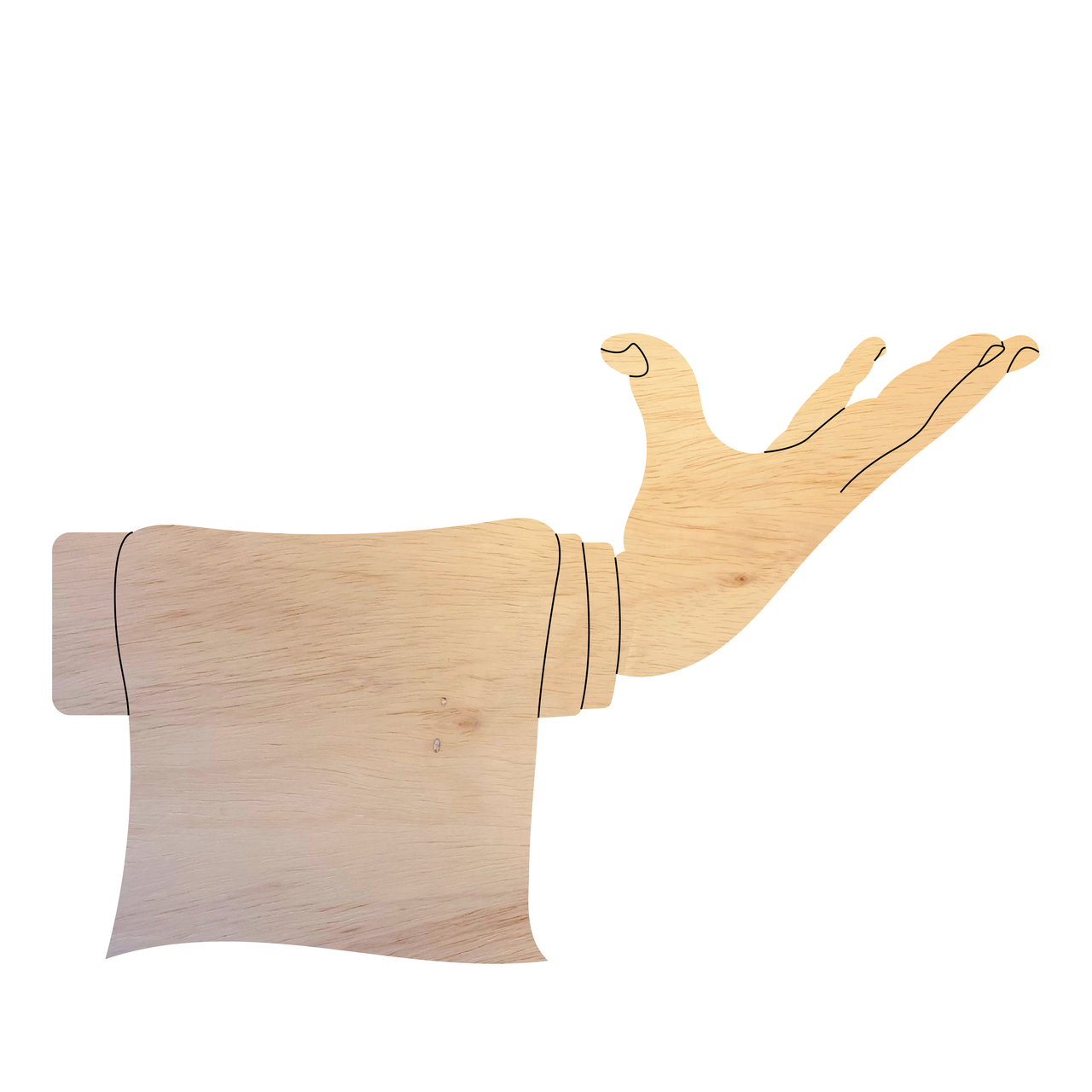 Wood Waiter Hand Shape, Restaurant Waiter Craft Cutout - Awesome Life Craft