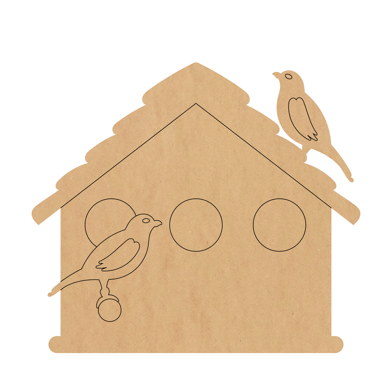 Wood Winter Birdhouse Cutout, Unfinished Bird Craft Shape - Awesome ...