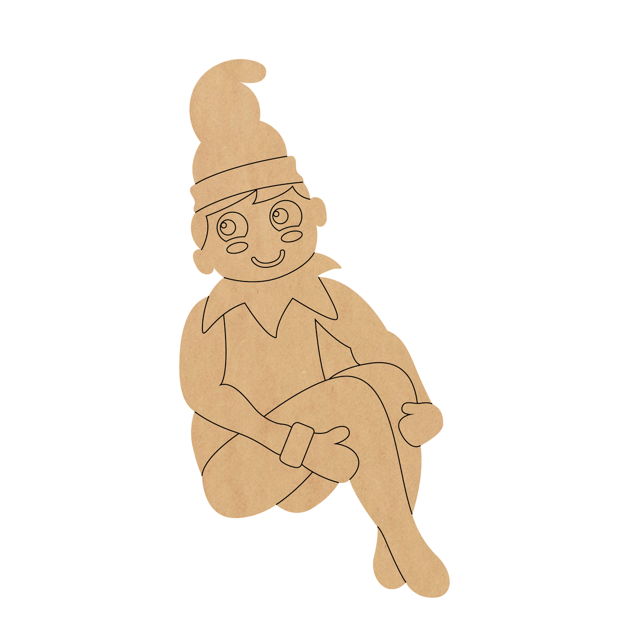 Wooden Elf on Shelf Cutout, Wood Christmas Shape - Awesome Life Craft