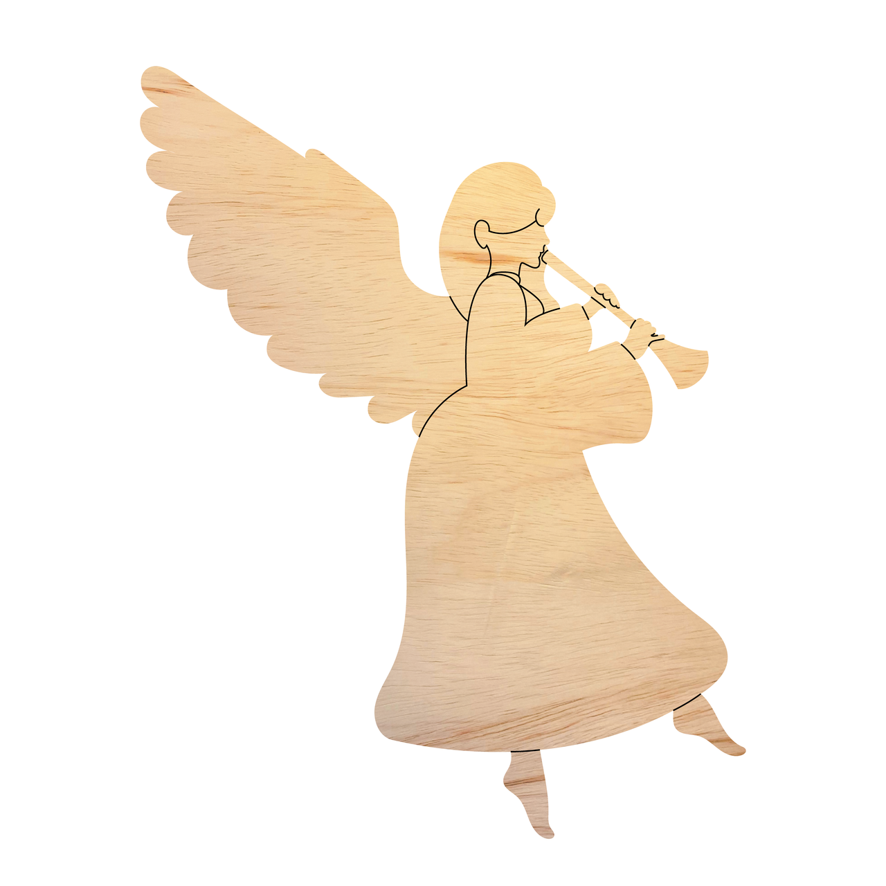 Wooden Christmas Angel Shape, Unfinished Christmas Cutout - Awesome ...
