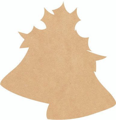 Christmas Bells with Mistletoe MDF Cutout, Craft Holiday Shape ...