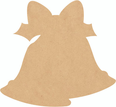 Christmas Bell with Bow MDF Shape, Unpainted Holiday Bell Cutout ...