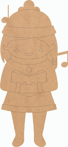 Unfinished Christmas Carol Girl Wood Cutout, Holiday Wood Shape ...