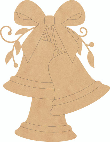 Wood Christmas Bells Craft Cutout, Paintable Holiday MDF Craft ...