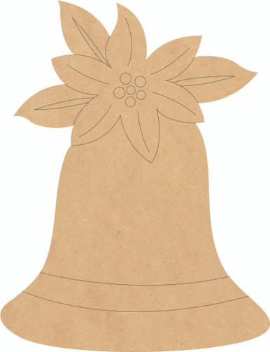 Wood Christmas Bells with Flower Cutout, Paintable Holiday MDF Craft ...