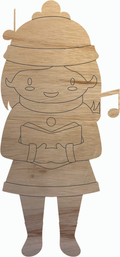 Wooden Christmas Carol Girl Cutout, Holiday Music Wood Shape - Awesome ...