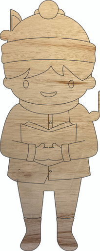 Christmas Carol Boy Wooden Cutout, Blank Holiday DIY Music Craft ...