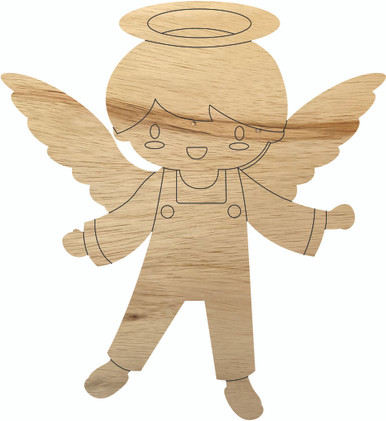 Christmas Angel Boy Cutout, Wooden Unfinished Angel Shape - Awesome ...