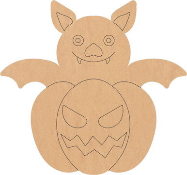 Halloween Bat Jack-O-Lantern Blank Cutout, Pumpkin Wood - Awesome Life ...