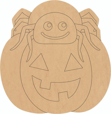 Wood Halloween Spider Jack-O-Lantern Shape, Pumpkin MDF - Awesome Life ...
