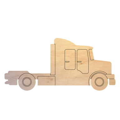 Semi Truck Wood Cutout, Unfinished Paintable Truck Craft - Awesome Life ...
