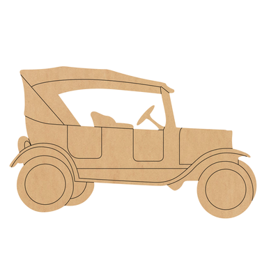 Antique Car Wood Shape, Old Car MDF Wooden Cutout - Awesome Life Craft